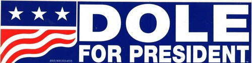 POLITICS STICKER (1996) DOLE FOR PRESIDENT OF | eBay