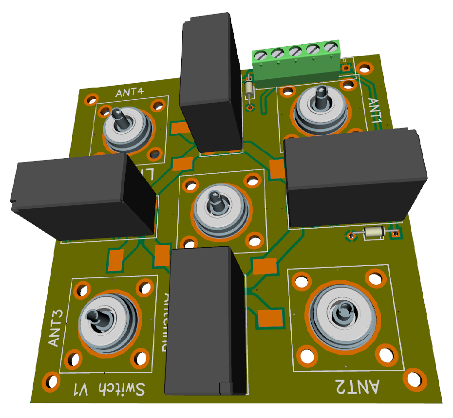 4:1 DIY KIT 4-way coax remote antenna switch SO-239 HF MW Omron Ham ...
