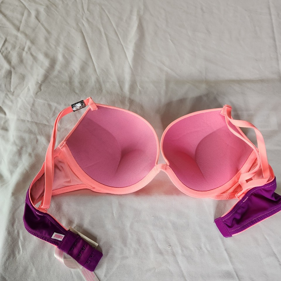 Pink Victorias Secret Nwt Super Push Up Convertible Bra 34b Add 2 Cup