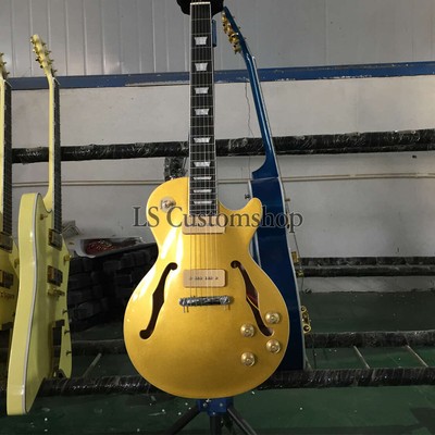 Custom Gold Top ES Ltd Electric Guitar VOS Semi Hollow Body Chrome ...