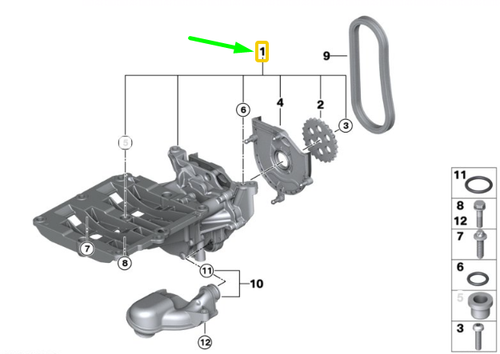 BMW 1 F20 Oil Pump Oil/Vacuum Pump Assembly 11418511459 8511459 NEW ...