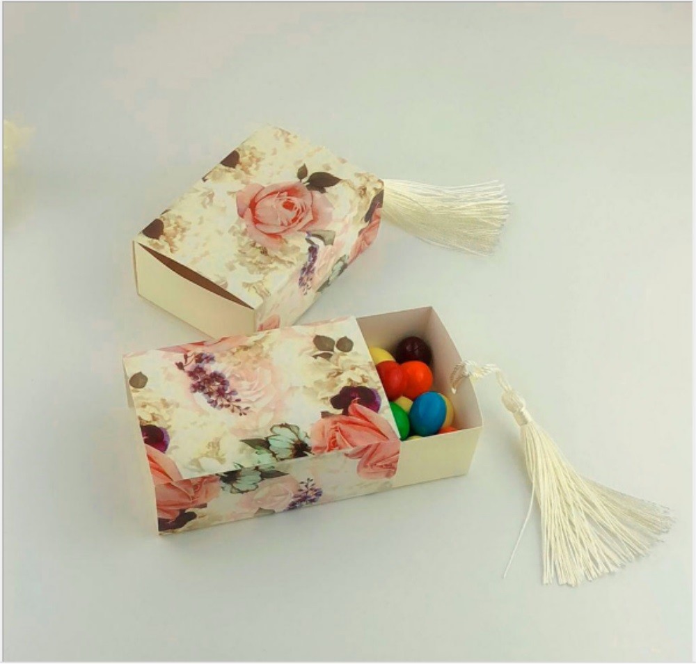 10/20/50/100Pcs Drawer Design Favor Tassel Gift Box Candy Boxes Wedding ...