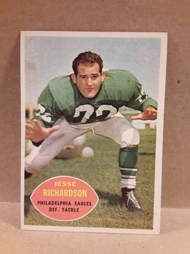 1960 Topps Football #91 Philadelphia Eagles Def Tackle Jesse Richardson ...