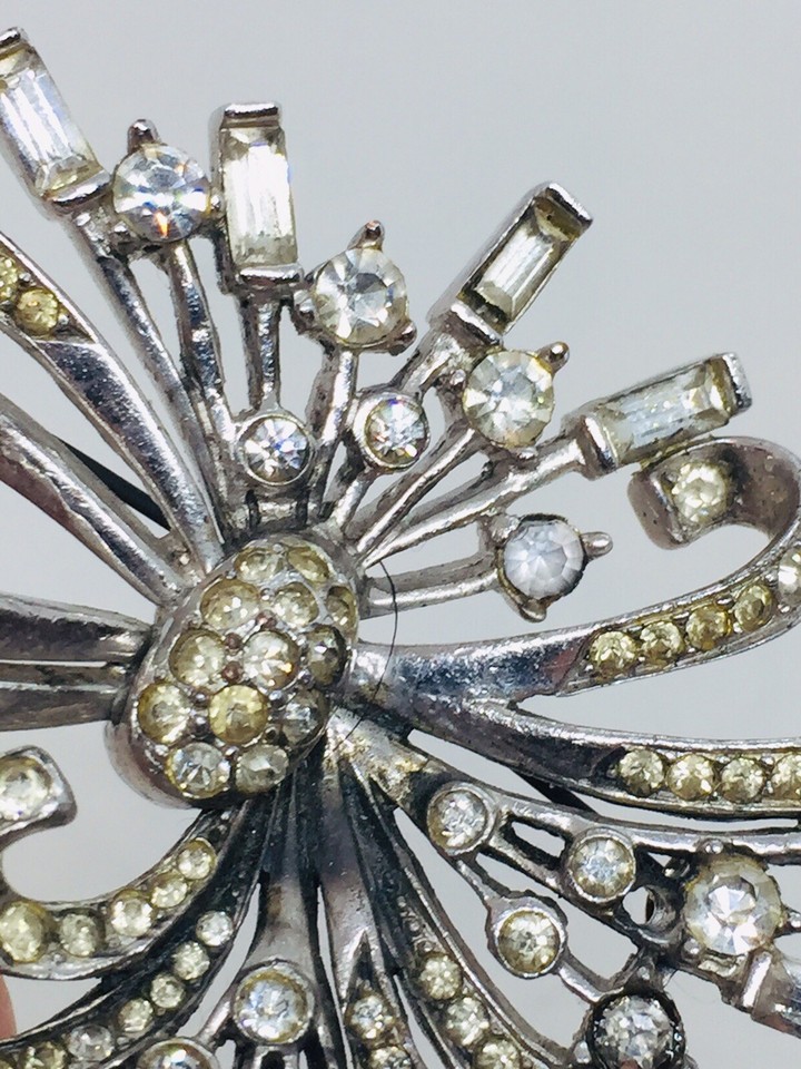 Marcel Boucher Vintage Rhodium Plated Rhinestone Spray Brooch Pin | eBay