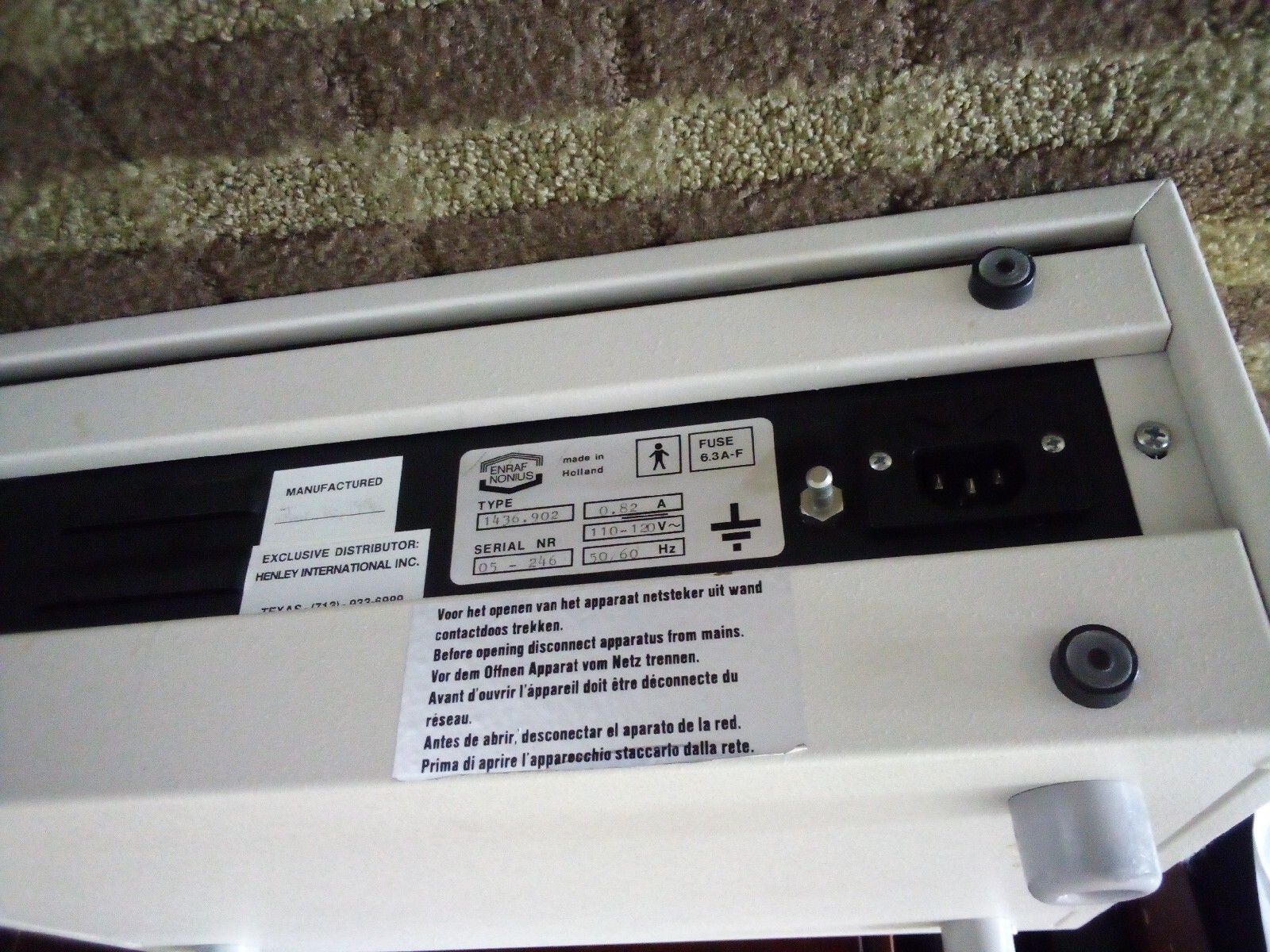 Enraf Nonius Delft Vacotron 436 type 1436-902 electrotherapy | eBay