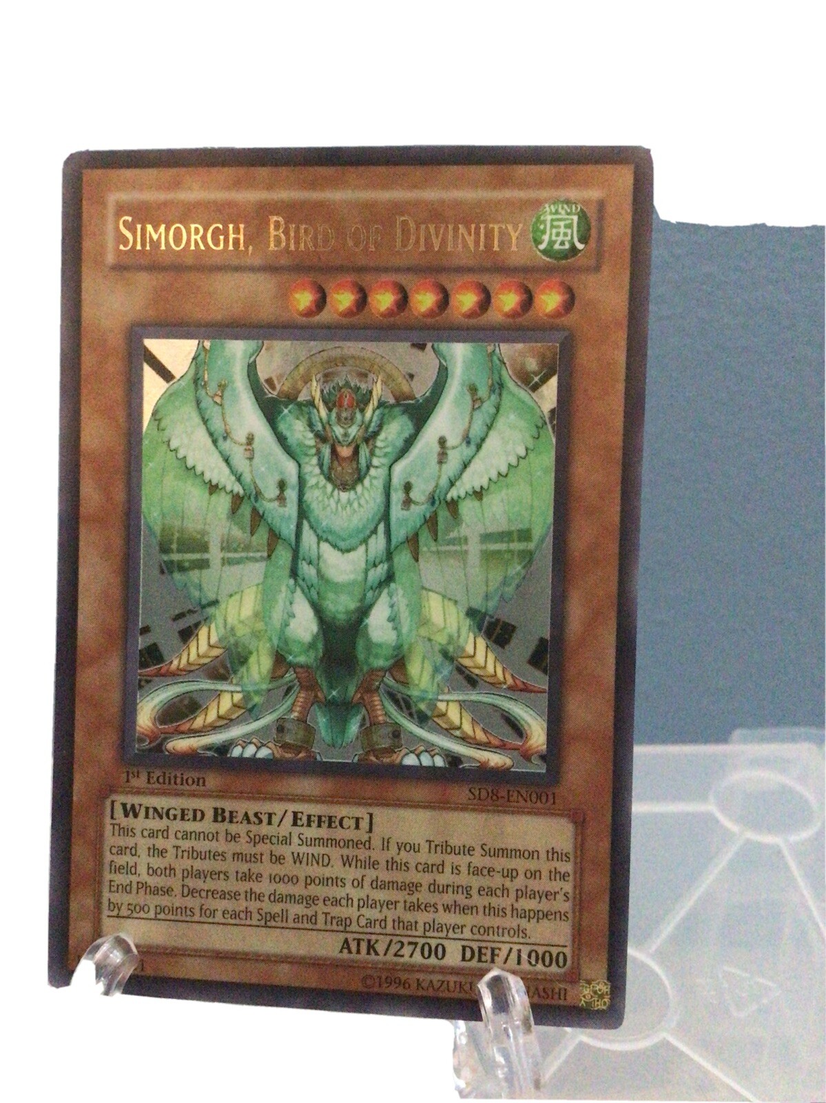 Yugioh Simorgh, Bird of Divinity SD8-EN001 (Ultra Rare) 1st Edition ...
