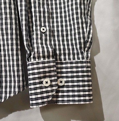 Bugatchi Long Sleeve Shirt Shaped Fit M Microchip Pattern Button Up ...