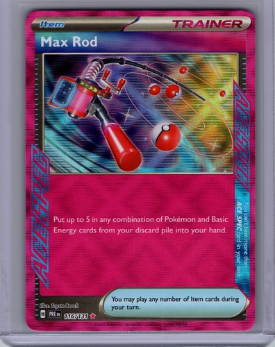 Pokemon SV: Prismatic Evolutions #116/131 Max Rod Near Mint or Better ...