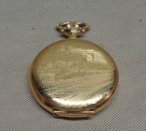 Vintage Arnex 17 Jewel Incabloc Railroad Steam Engine Swiss Pocket ...