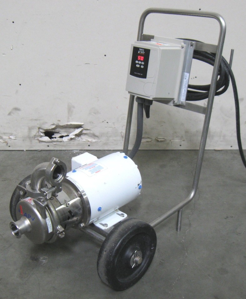 C201760 APV W+1 Sanitary Centrifugal Fluid Pump w/ 3/4HP 3Ph Motor ...