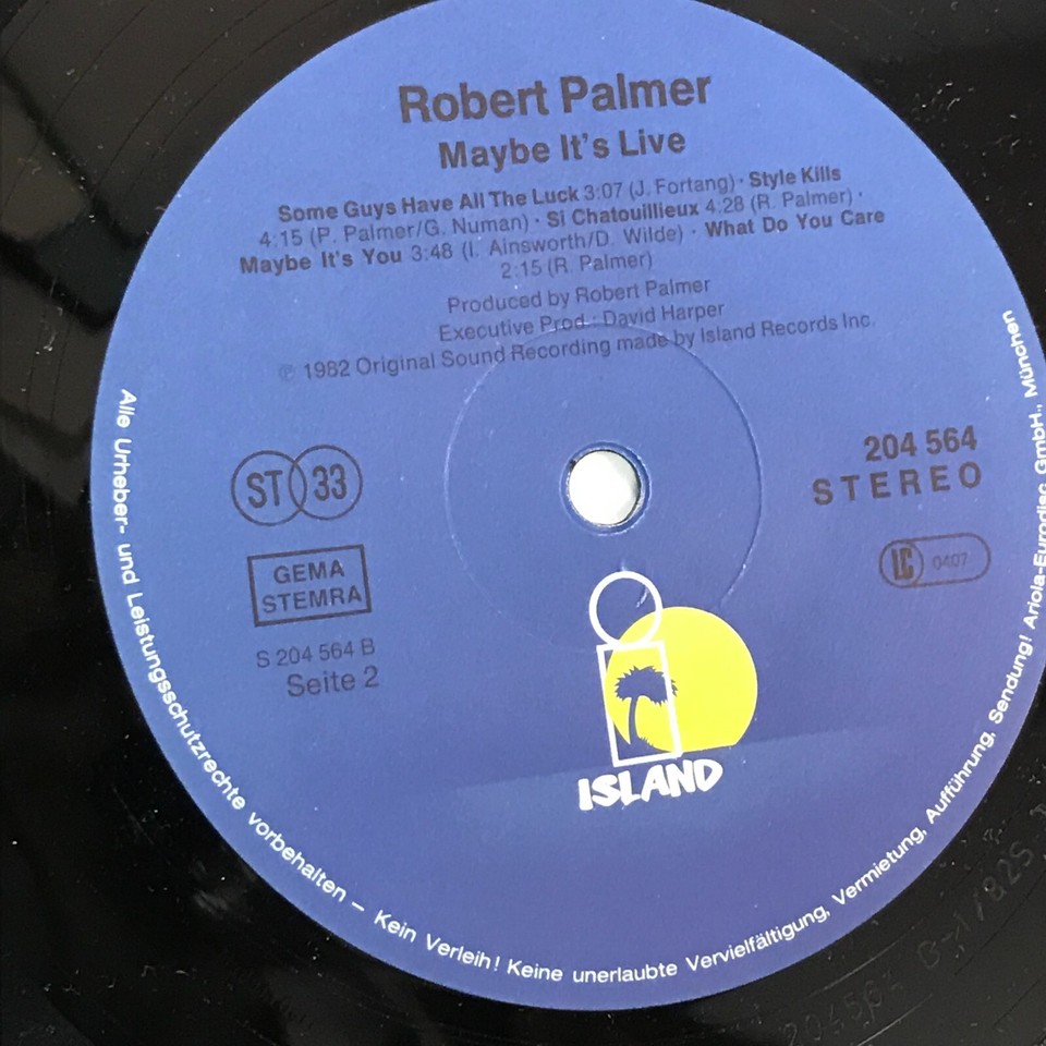 ROBERT PALMER Maybe It's Live - 1982 German vinyl LP Some Guys Have All ...