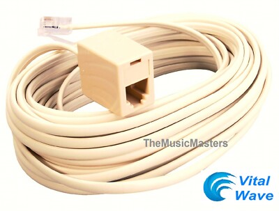 Ivory Almond 15ft Home Telephone Line Extension Cord Phone Cable Wire ...
