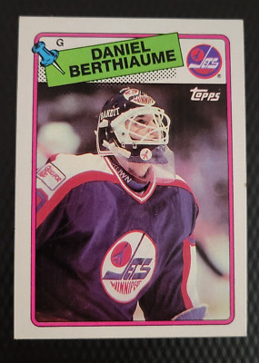 1988-89 Topps DANIEL BERTHIAUME Winnipeg Jets NHL Career Stats ERROR ...