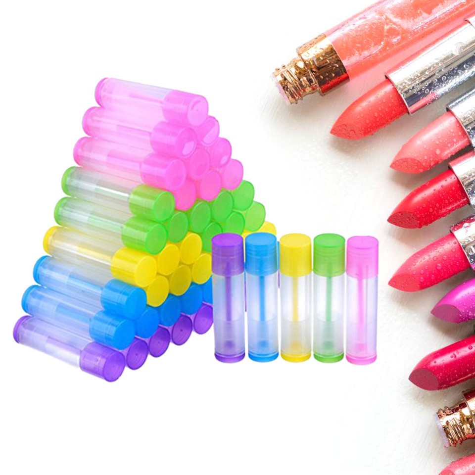 50 Pcs Lip Gloss Containers Empty Bottle Portable Balm Safe Tubes ...