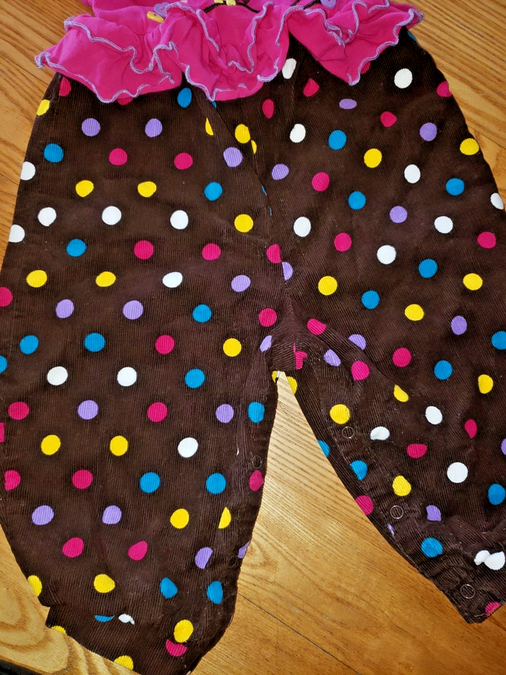 Bonnie Baby Girl 18 Mo Short Slv Romper Pink Owl Hearts Polka Dot Brown ...