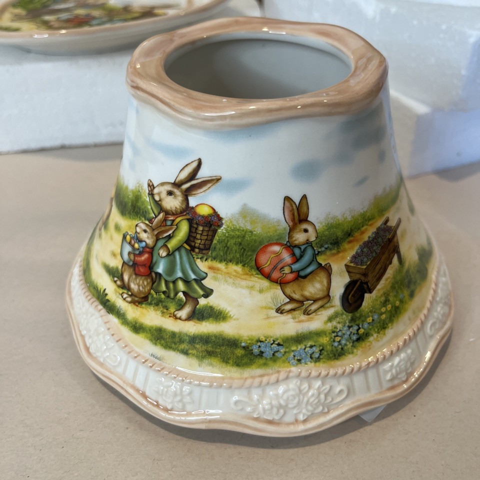 Yankee Candle Spring Bunnies Chimney Topper & Plate ‘JIS VTG EASTER ...