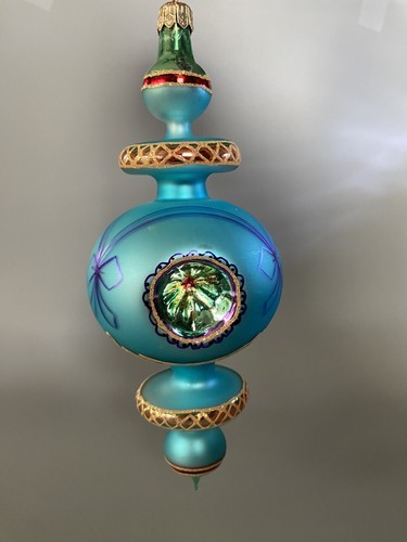 Christopher Radko Razzmatazz Blue Glass Reflector Ornament Hand Blown ...
