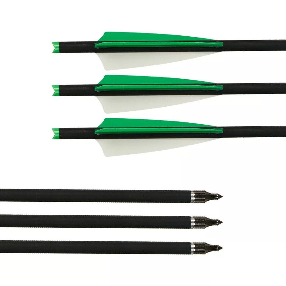 20'' Hunting Crossbow Bolts Carbon Arrows 12PCS 4" Vanes Archery ...