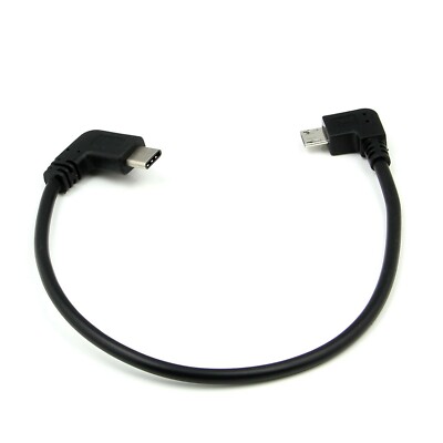 Right Angle Angled USB Type-C USB-C to Micro USB 2.0 A Jack Male Plug ...