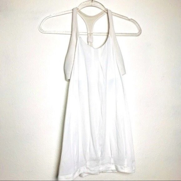 Lululemon womans white and cream racer Back tank Top … - Gem