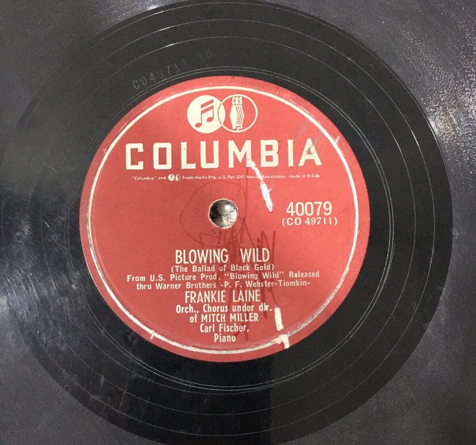 Columbia 45 RPM 7” Vintage record Frankie Laine answer me blowing wild ...