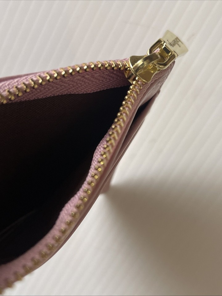 Leather Mini Card Wallet Zipper Bag Credit Card Holder Pocket PINK ...
