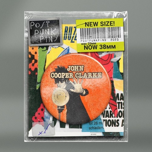 JOHN COOPER CLARKE - Salford Beasley Street Punk Poet 38mm Badge Button ...