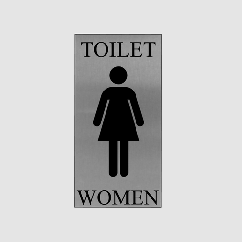 Executive Toilet Women Office Sign With Logo Brushed Aluminium | eBay