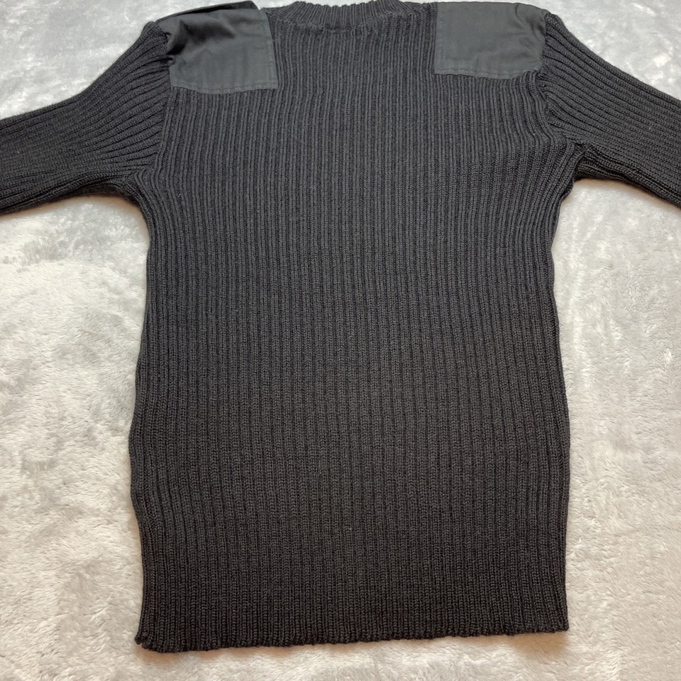 Vtg Brigade Quartermasters Commando Sweater Mens 42 Black Wool Woolly ...