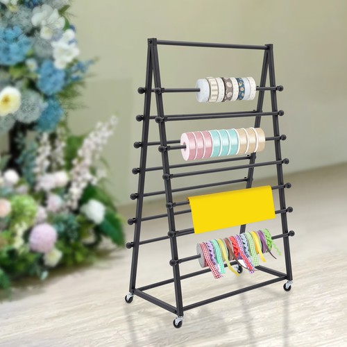7 Tier Ribbons Roll Storage Rack Metal 2-Sided Ribbon Organizer Wire ...