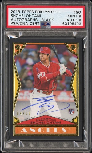 2018 Shohei Ohtani PSA 9 Auto 9 Topps Brooklyn Collection RC Black #4/ ...