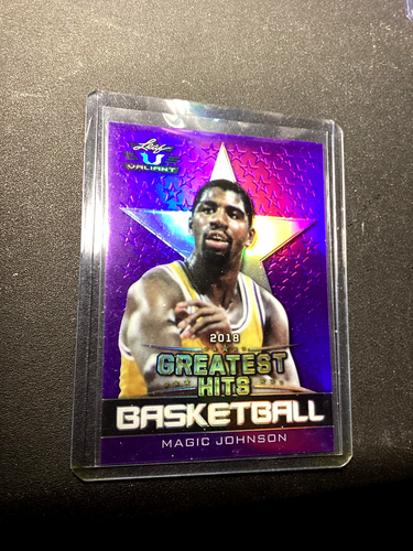 Magic Johnson (#8/15) 2018 Leaf Valiant Refractor Purple Basketball ...