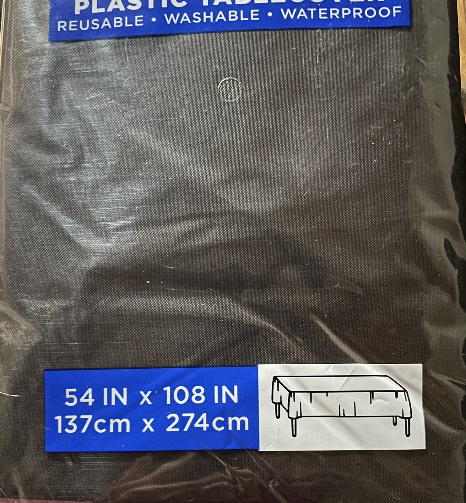 321 Party! Table Cover - Black - Reusable/Washable/Waterproof 54”x108 ...