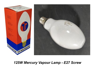 125W Mercury Vapour Lamp Light Globe Bulb HgLI E27 Screw Cap Tungsram ...