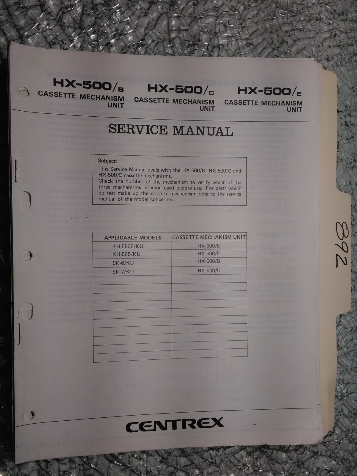 Pioneer centrex hx-500 b c service manual original repair book stereo ...