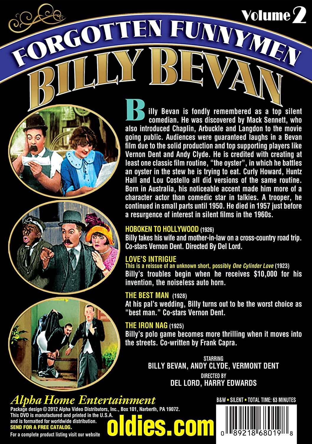 Forgotten Funnymen Billy Bevan: Volume 2 (DVD, 1920) for sale online | eBay