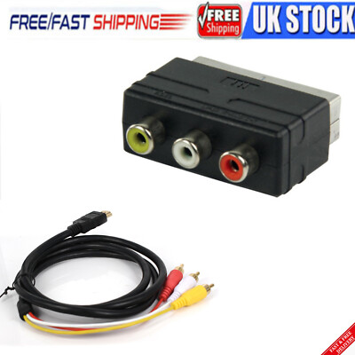 For TV DVDs RGB HDMI/Scart Plug to 3RCA RCA Female AV Adapter Input 1 ...