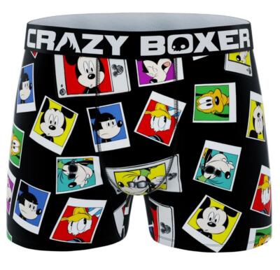 CRAZY BOXER Disney Friends Mickey Pluto Goofy Donald in Boxes Black ...