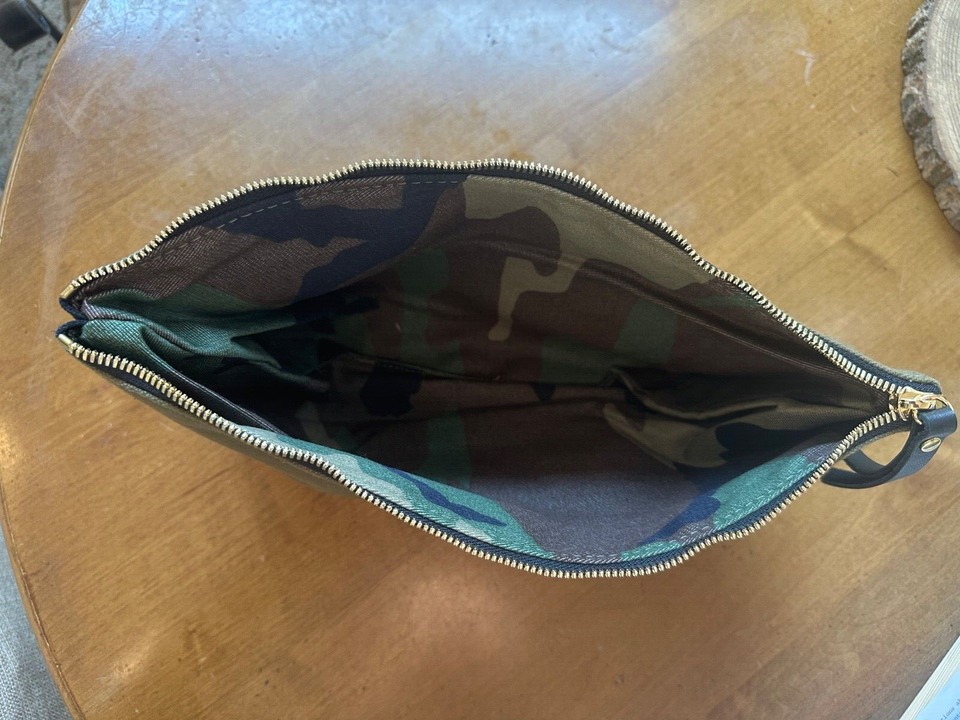 Sword & Plough Green Screen Printed Pouch for Toiletries Travel Camo ...