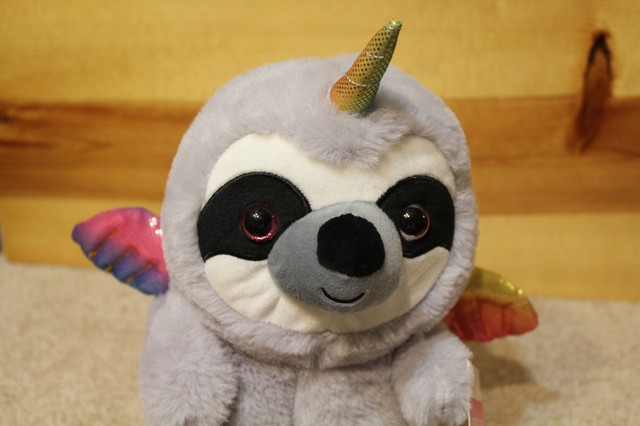 Sloth Unicorn Plush Slothicorn Pegasus Rainbow Wings 12” Kellytoy ...