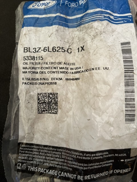 Ford OEM Turbocharger Oil Filter BL3Z6L625C for sale online | eBay
