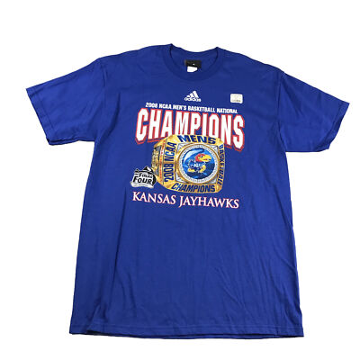 Adidas Kansas Jayhawks Shirt Mens Small Blue 2008 Final Four Basketball ...
