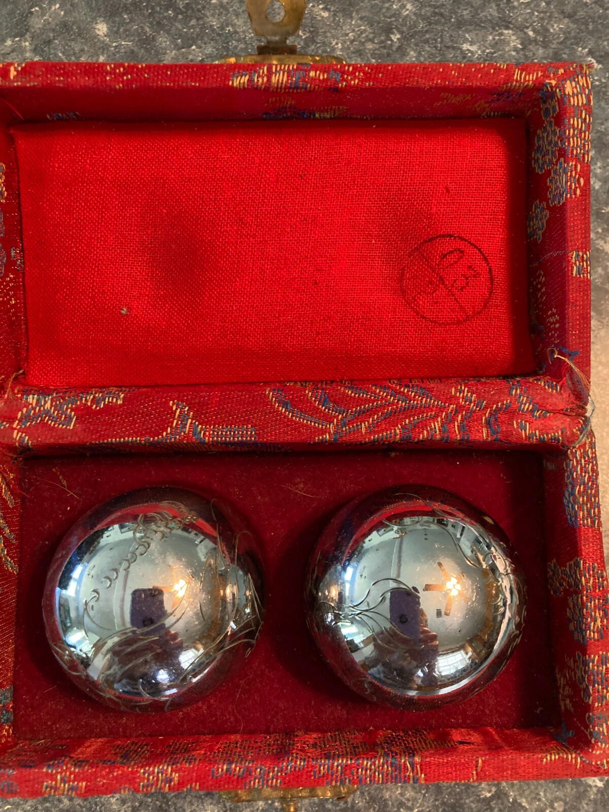70's vtg Music Chrome Oriental Stress Chime Balls in Box stamped. My ...