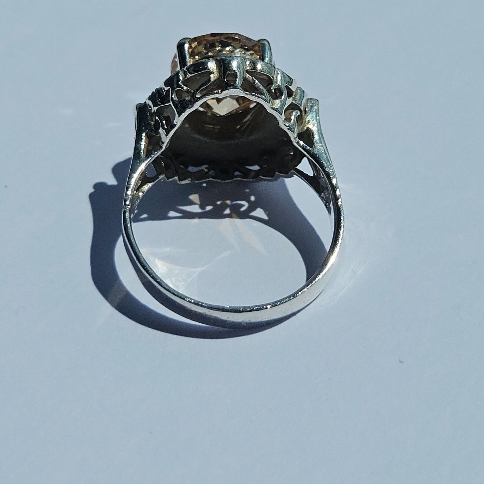 Vintage Sterling Silver 925 ?Marsala? Marked Size 8 Ring Oval Orange ...