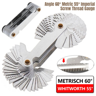 51PC BLADE SCREW THREAD PITCH GAUGE IMPERIAL / METRIC FOR MEASURING ...