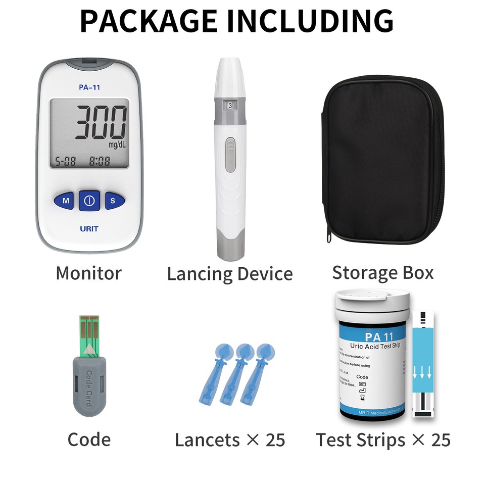 URIT Uric Acid Meter Test Kit，Uric acid test strips，Home Uric Acid Test ...