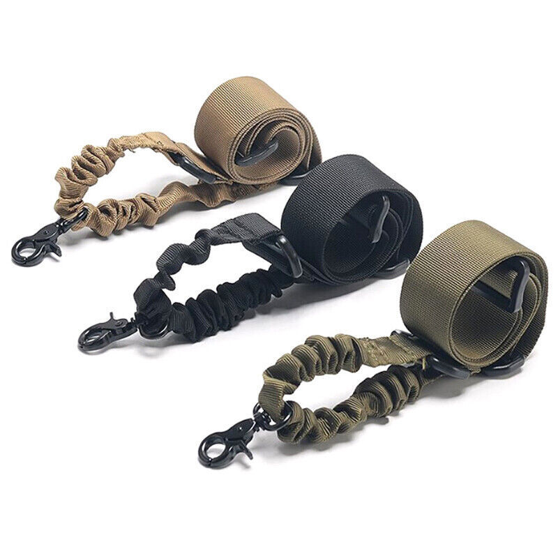Tactical One Single Point / Two / Three Point Sling Strap Bungee Rifle ...