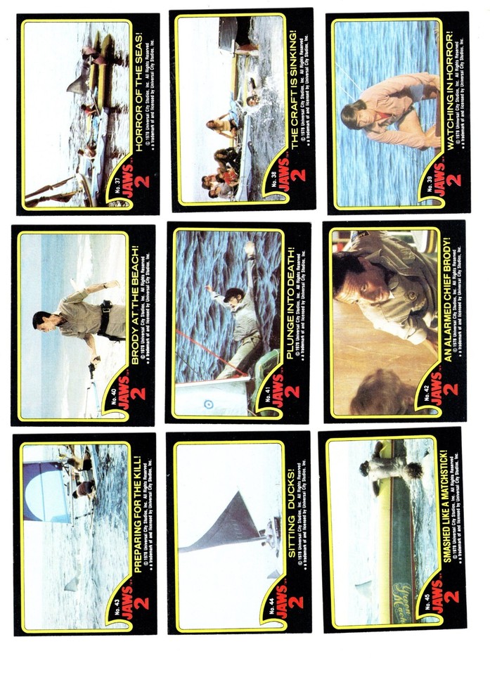 1978 TOPPS JAWS 2 THE MOVIE TRADING CARD SET 59-CARDS NM/MINT ALL CARDS ...