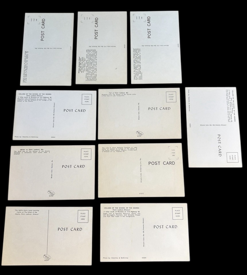 Circa 1960-(10) Postcard Lot-Point Lookout Missouri-School Of The ...