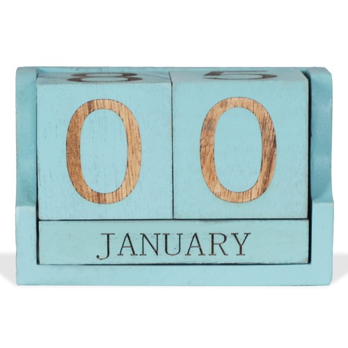 Wooden Desk Calendar,Desk Calendar Blocks for Teachers,Office Perpetual ...